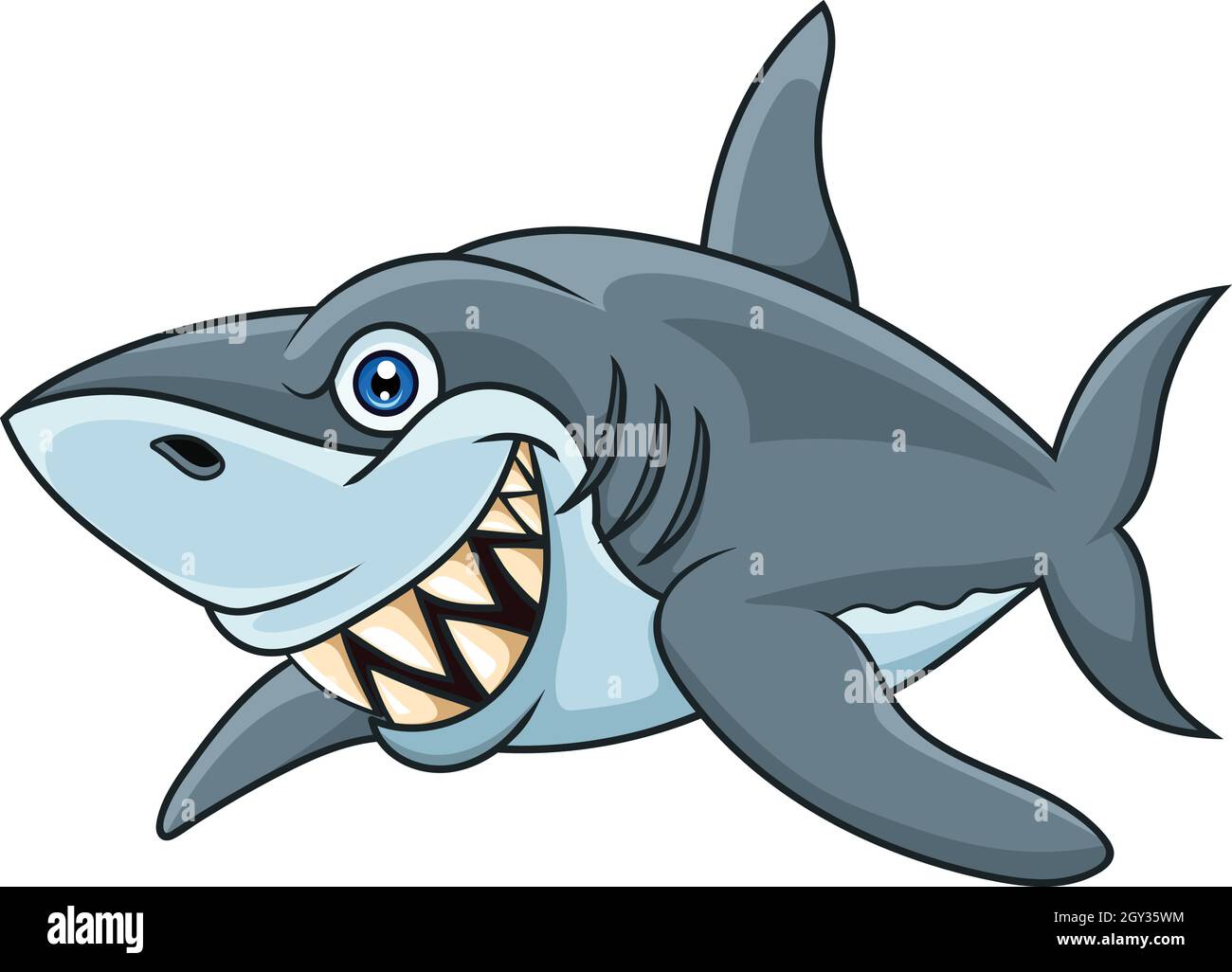 Cartoon Great White Shark