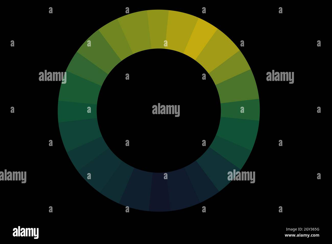 Illustration of a circle with different shades of the green color ...