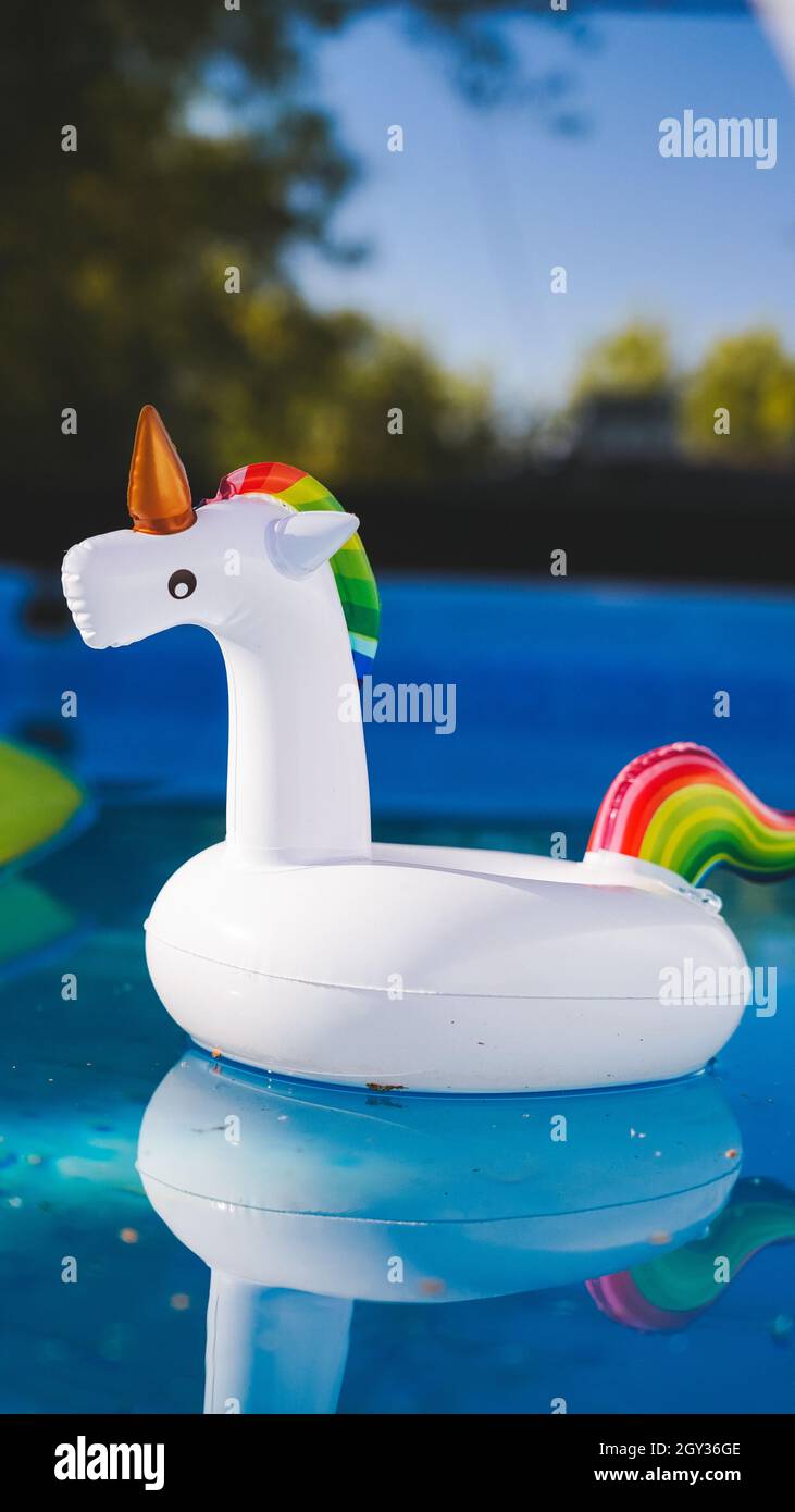 Unicorn pool float Stock Photo - Alamy