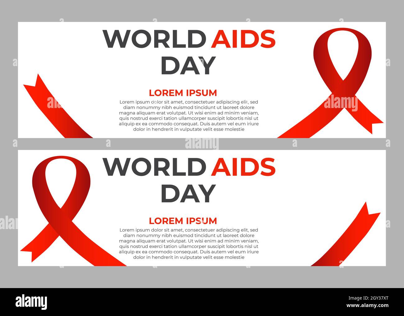 set of world aids day banners template design Stock Photo - Alamy