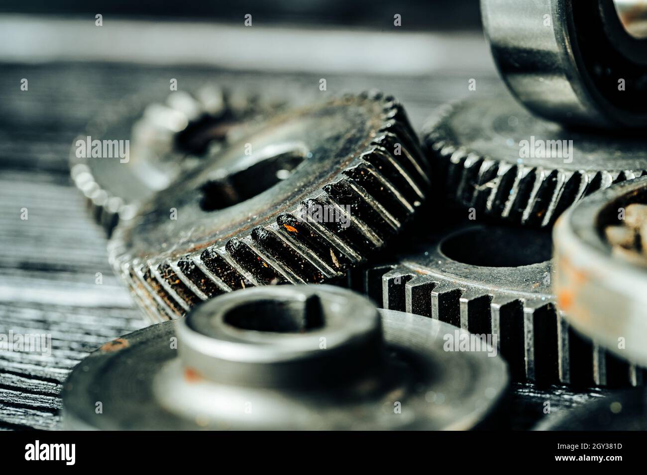 Gears from an old industrial machine Stock Photo - Alamy