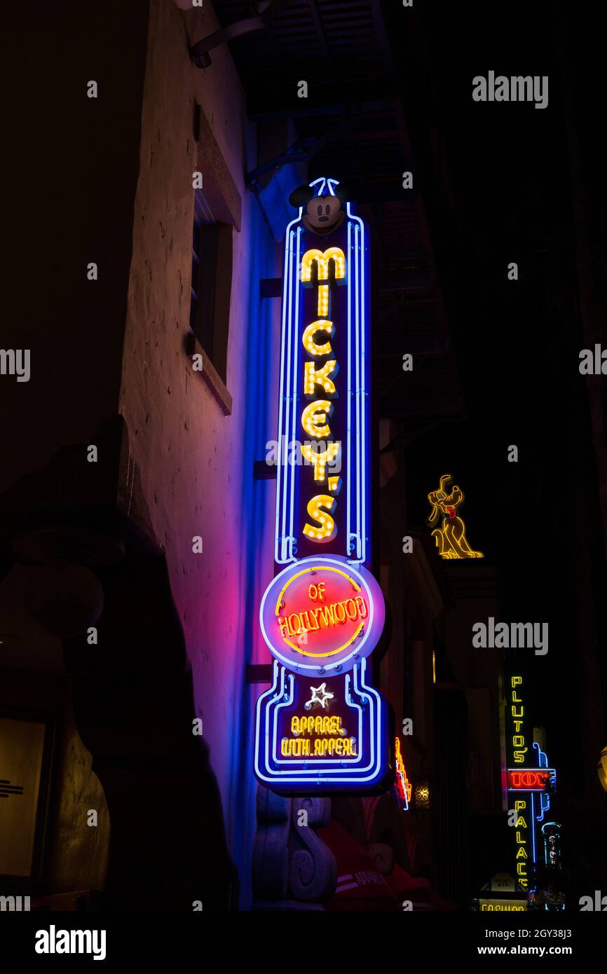 ORLANDO, UNITED STATES - Aug 26, 2021: A vertical shot of a lighten ...