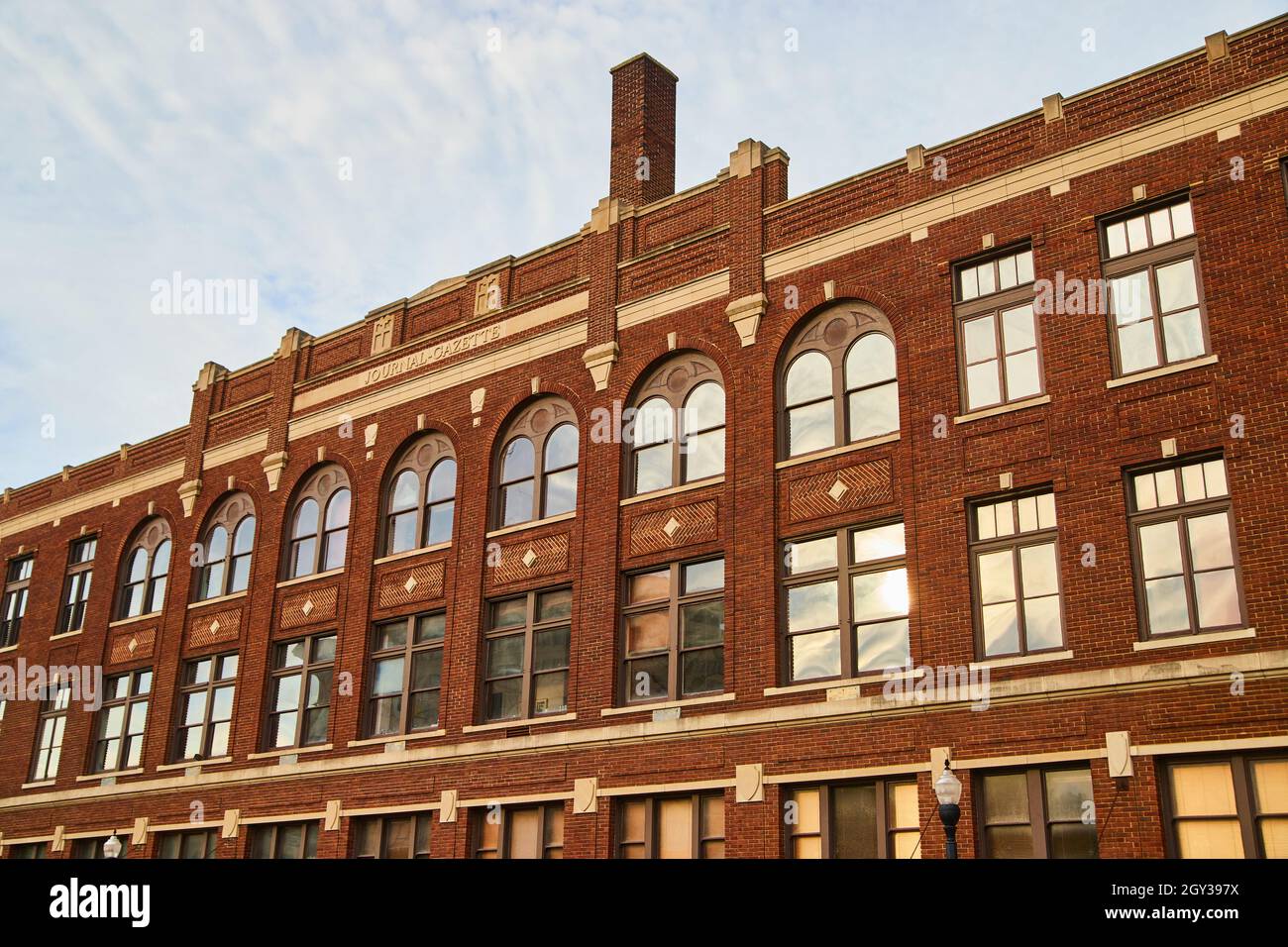 Downtown city architecture of brick building Stock Photo - Alamy