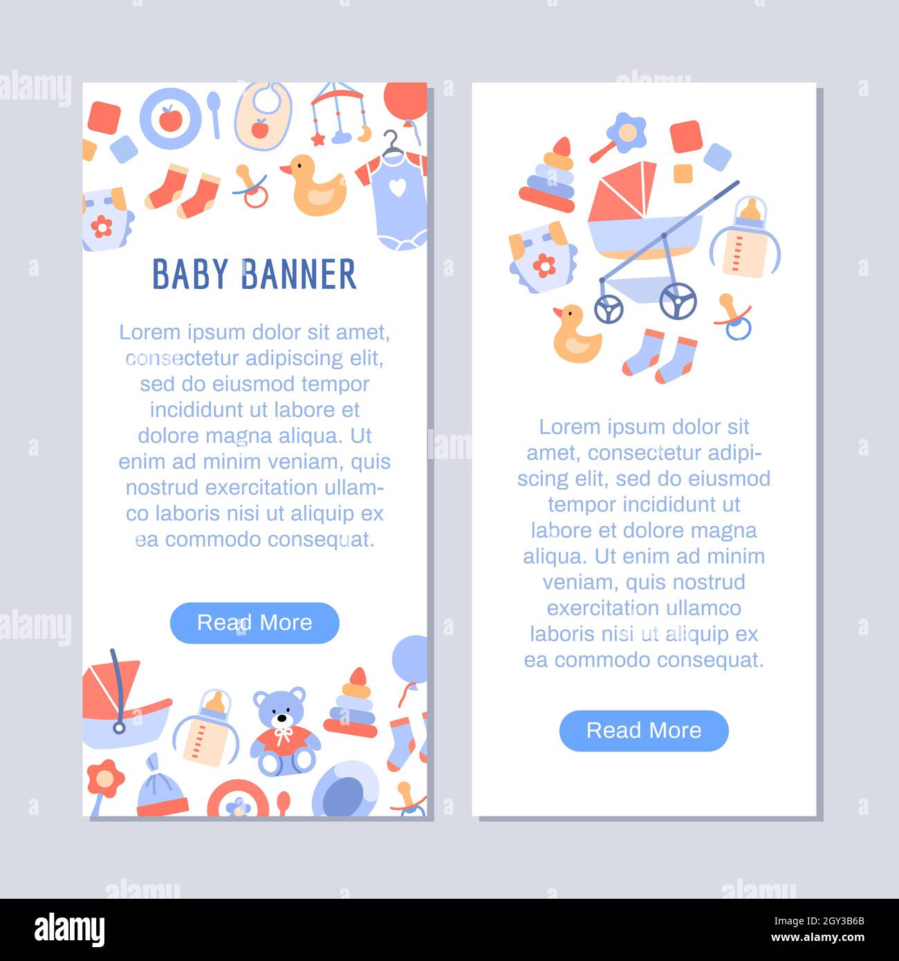 Baby store flat vertical banner template Stock Vector Image & Art - Alamy