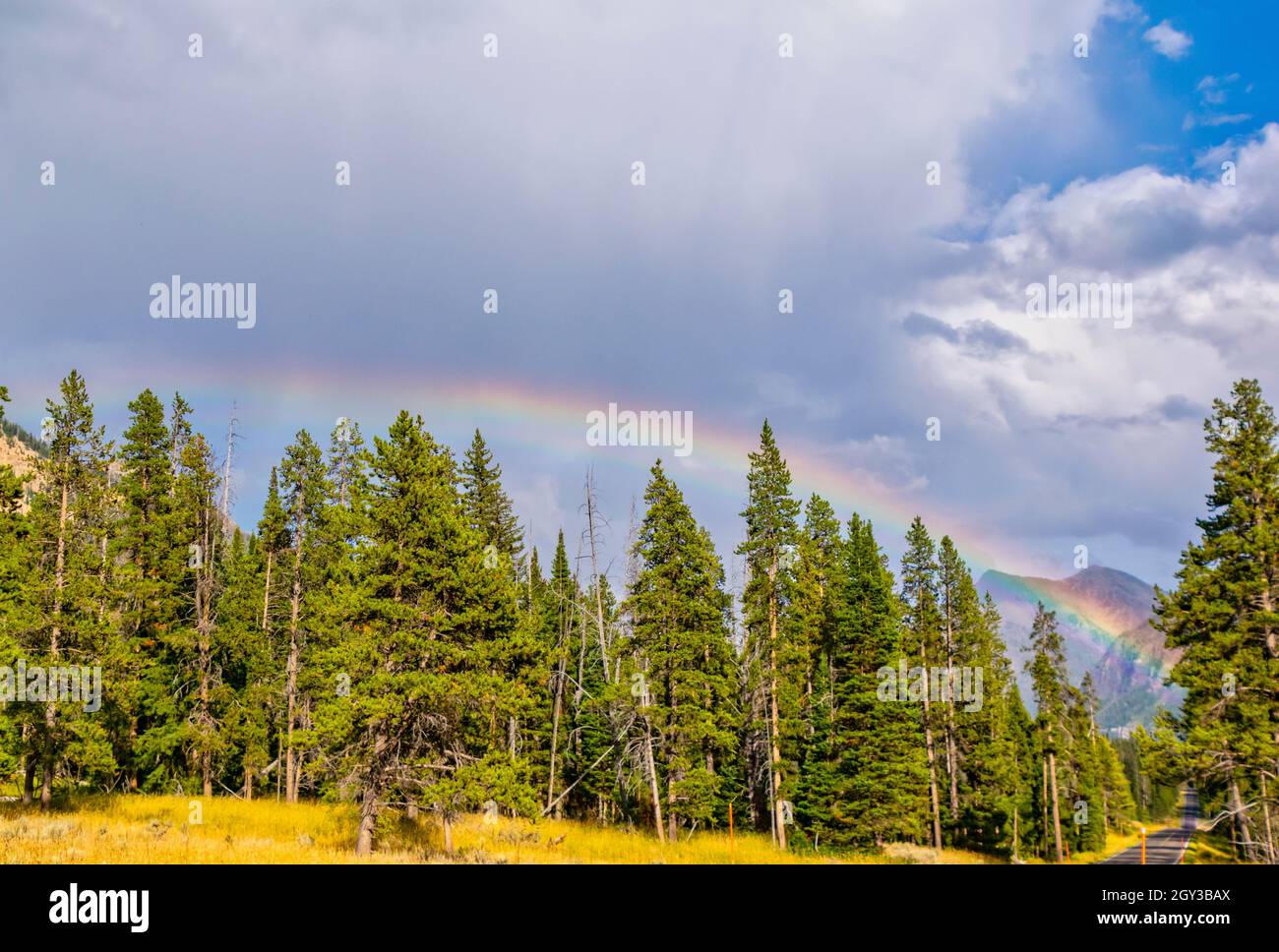 Rainbow over yellowstone hi-res stock photography and images - Alamy