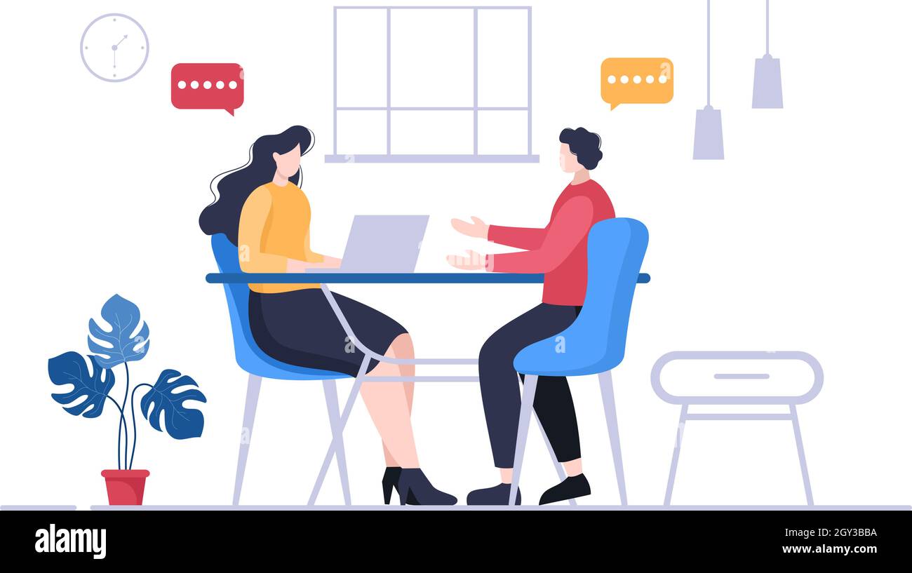 Job Interview Meeting, Candidate and HR Manager. Idea of Employment and ...