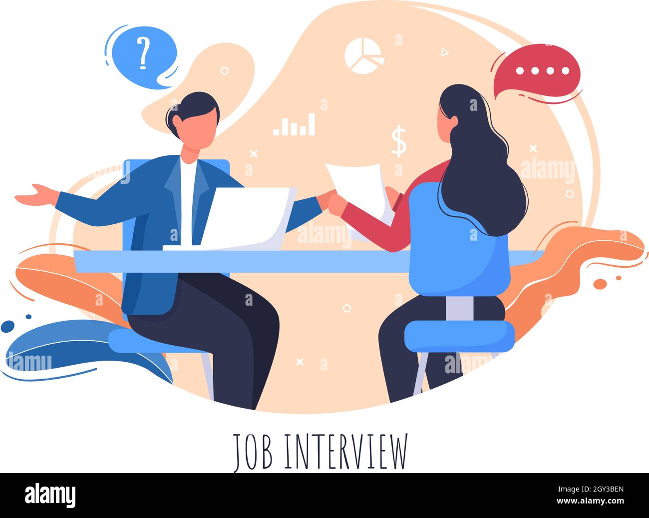 Job Interview Meeting, Candidate and HR Manager. Idea of Employment and ...