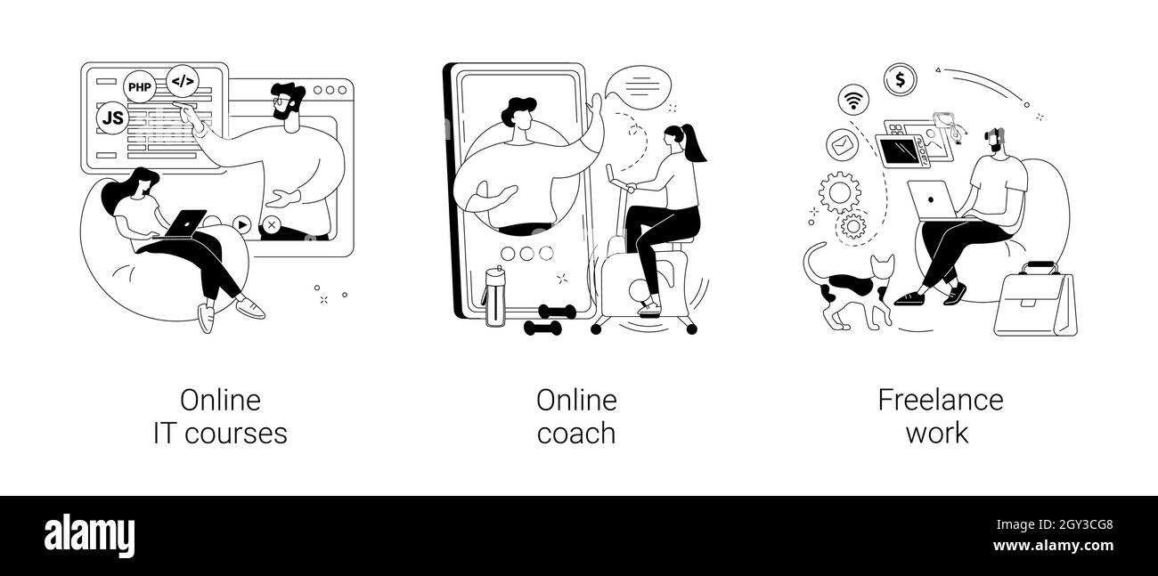 Freelancer job abstract concept vector illustrations Stock Vector Image ...