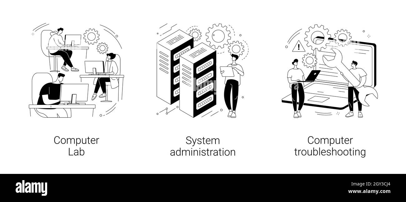 Computers and software abstract concept vector illustrations Stock ...