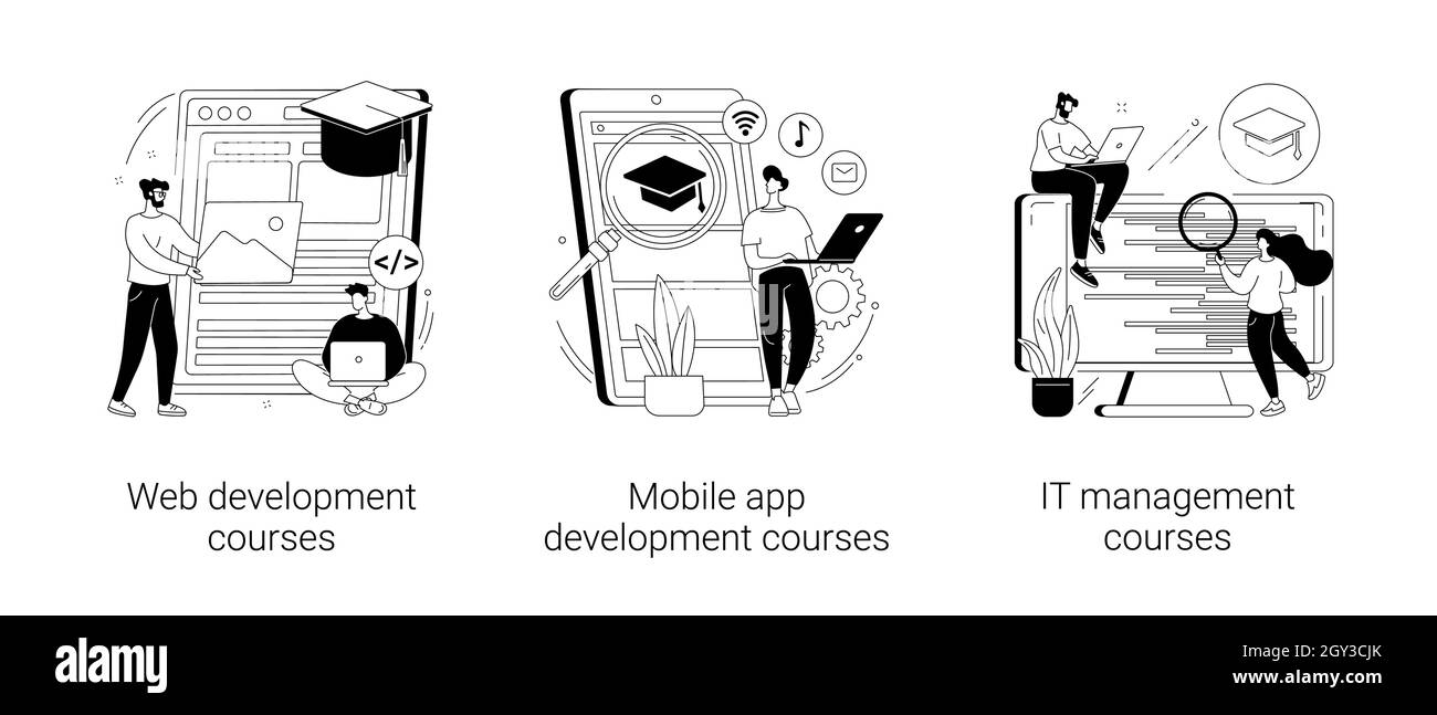 Information technology career abstract concept vector illustrations ...
