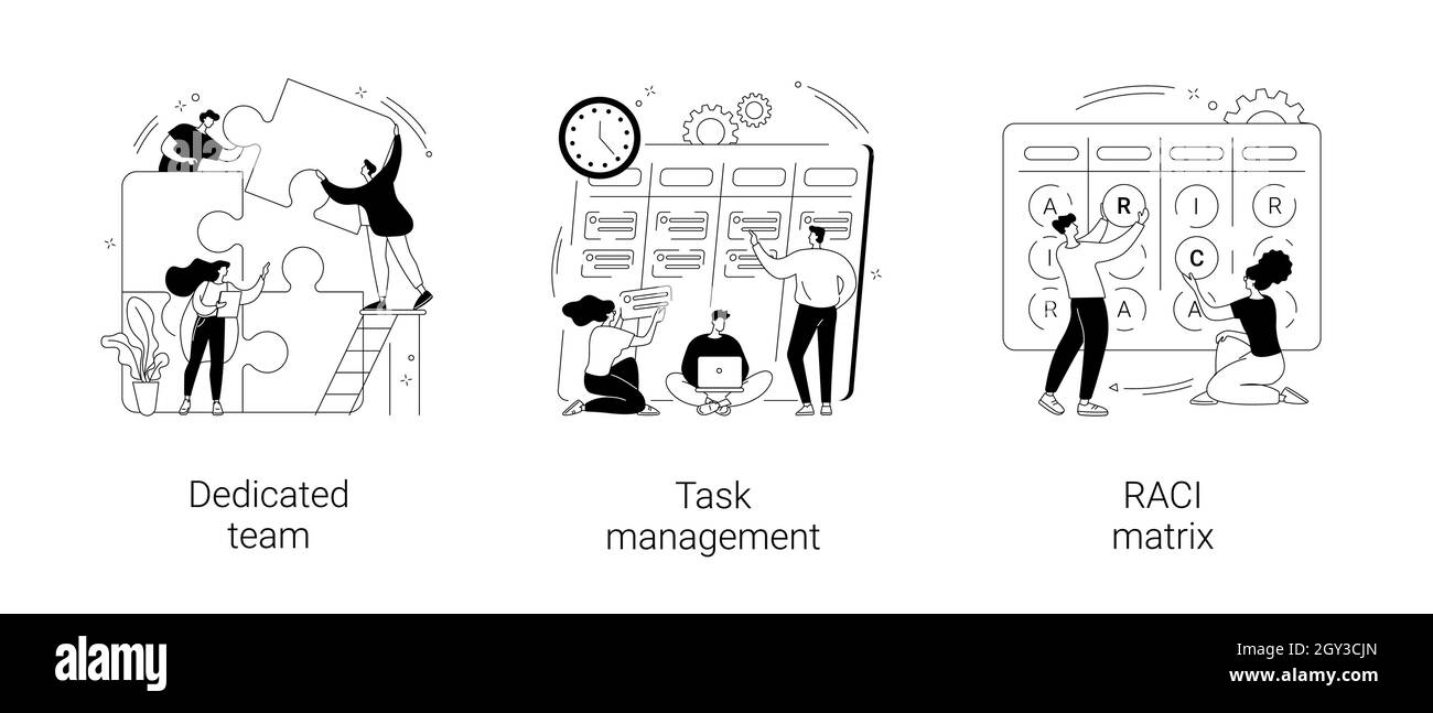 Developers team management abstract concept vector illustrations Stock ...