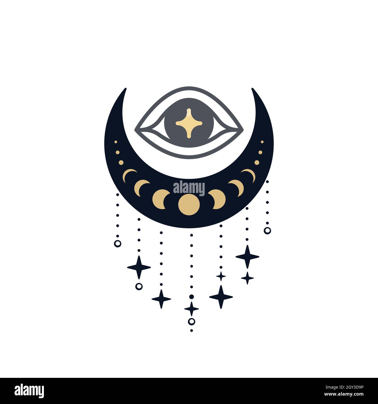 Crescent moon amulet Stock Vector Images - Alamy