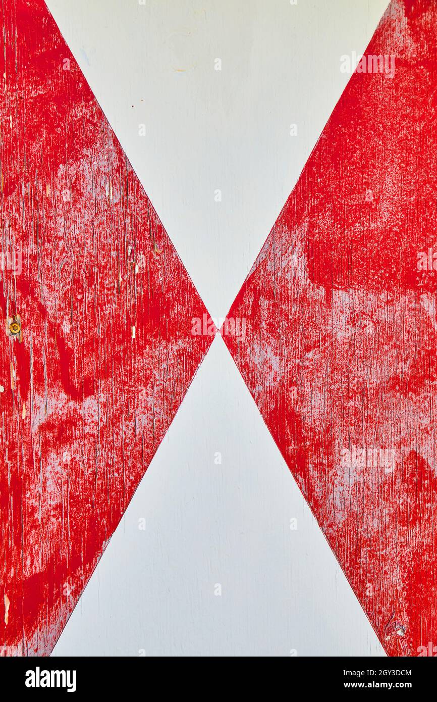 Wood plank painted dutch diagonal pattern of red and white Stock Photo ...