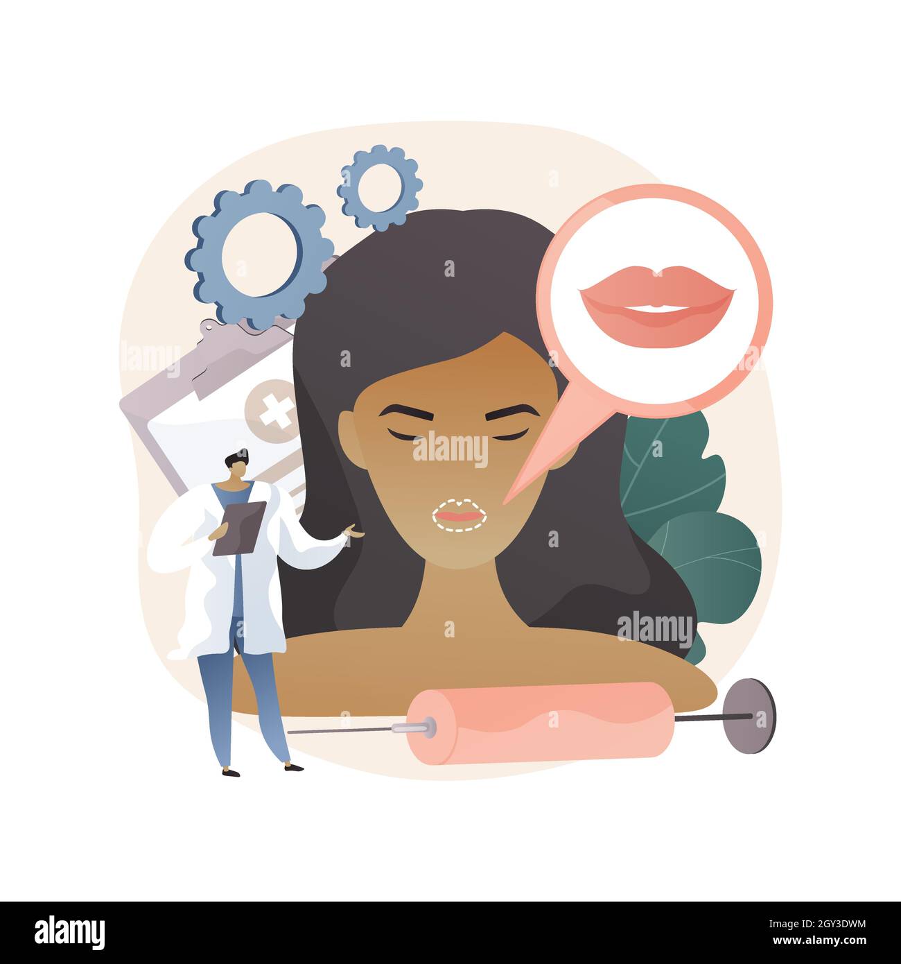 Lip injections abstract concept vector illustration Stock Vector Image ...