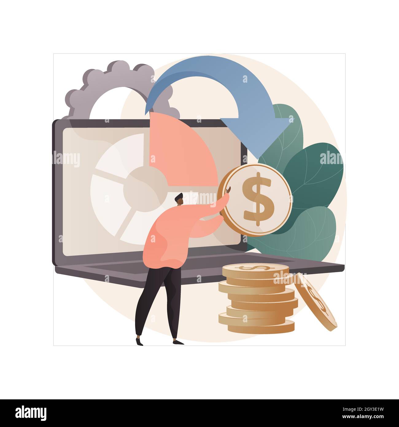 Data Monetization Abstract Concept Vector Illustration Stock Vector