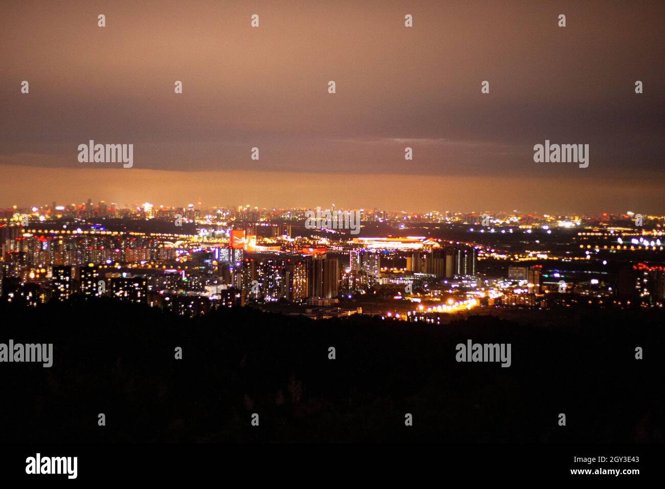 06 Oct 2021 Chengdu, China City Skyline From Longquan mountain Peak ...