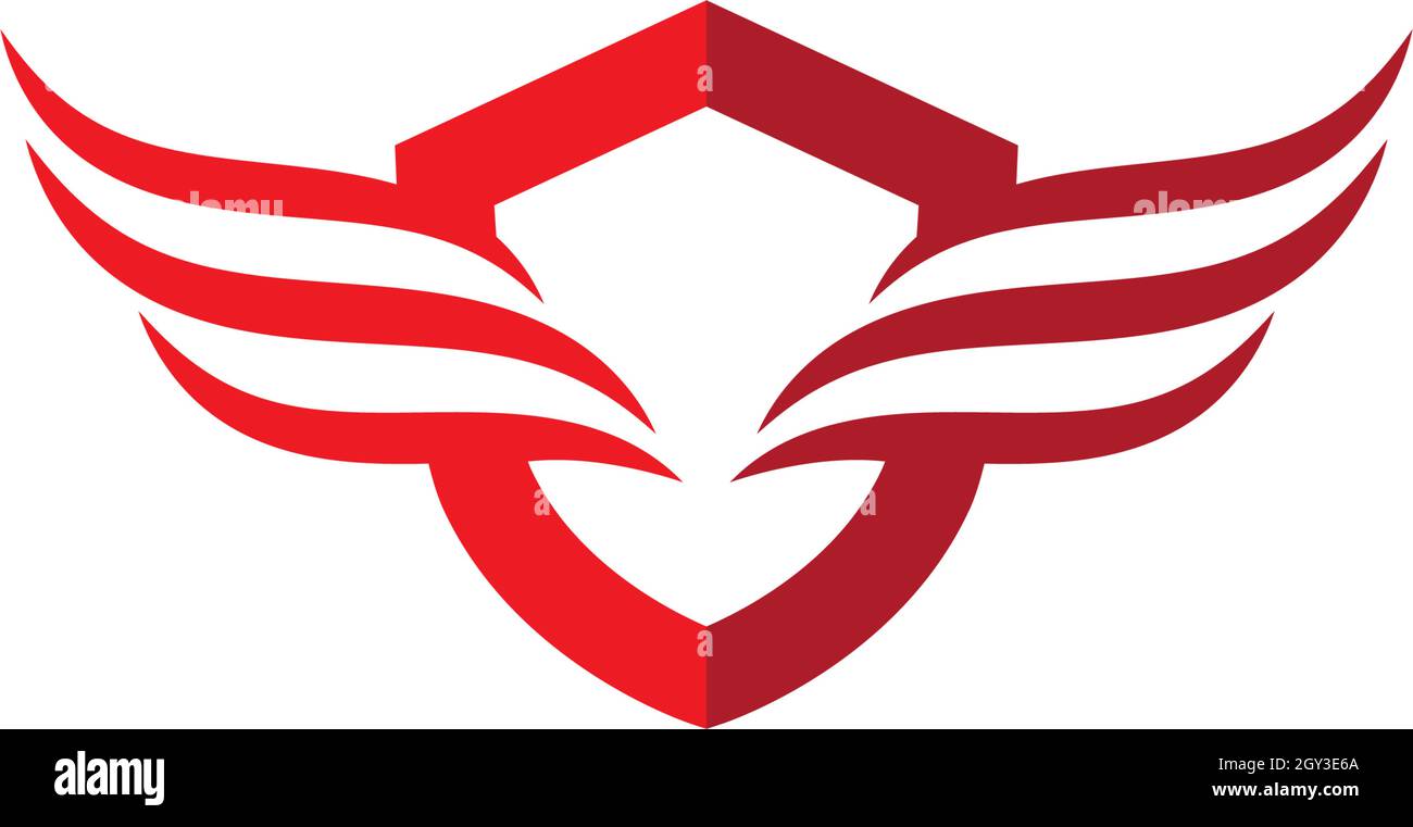 Shield with wing logo template vector illustration Stock Vector Image ...