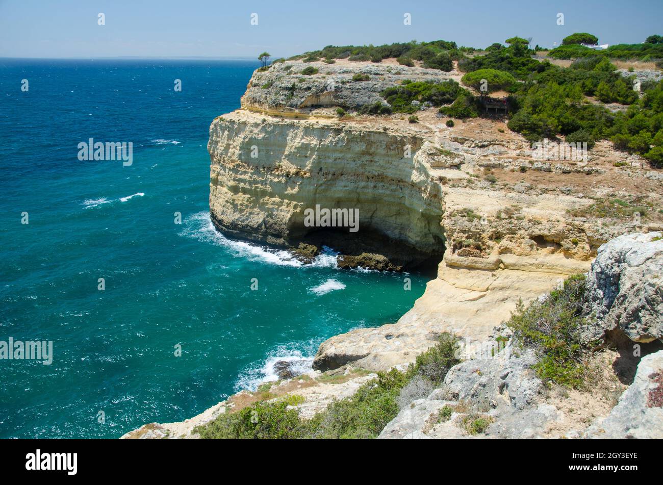 Beautiful view of scenic Lagos with cliffs, Algarve, in Portugal Stock ...