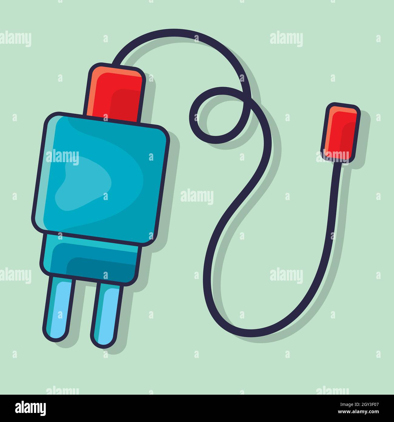 smartphone charger isolated cartoon vector illustration in flat style ...