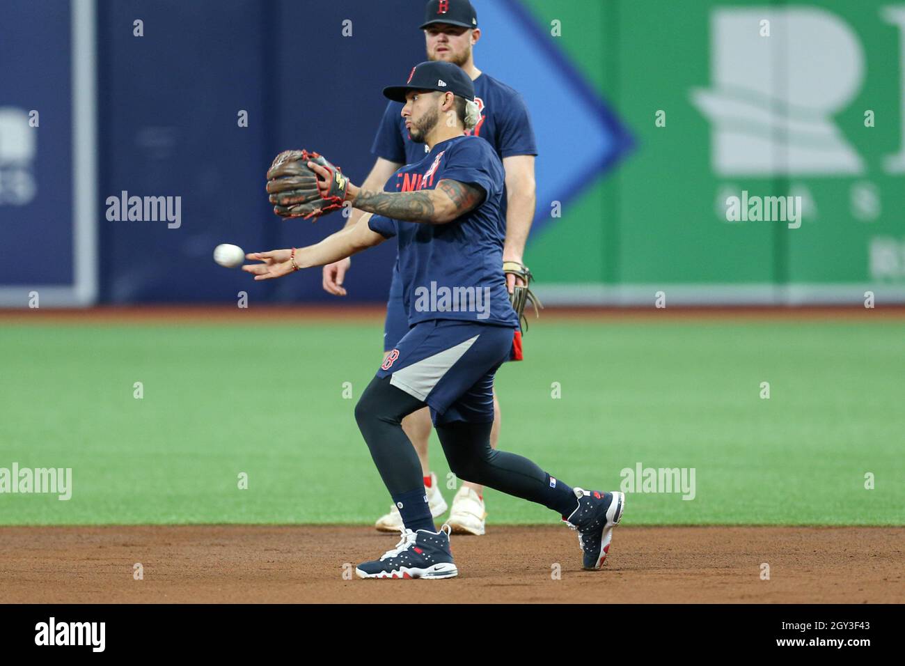 St. Petersburg, FL. USA; Boston Red Sox shortstop Jonathan Arauz (3 ...