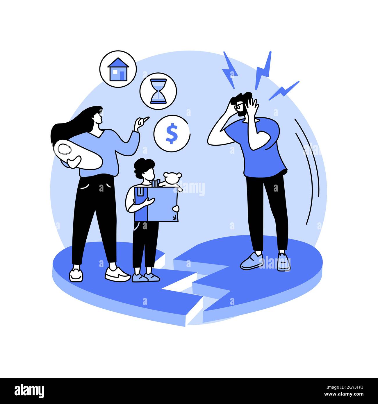 Challenges for divorced dads abstract concept vector illustration Stock ...