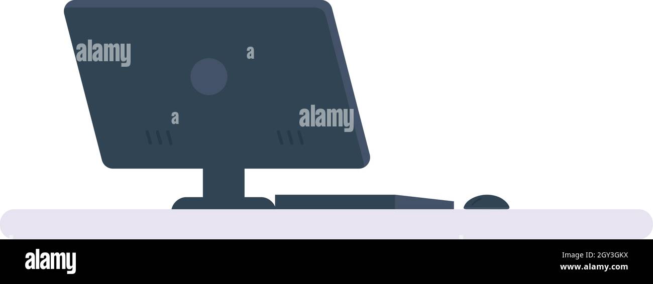 computer on desk Stock Vector Image & Art - Alamy