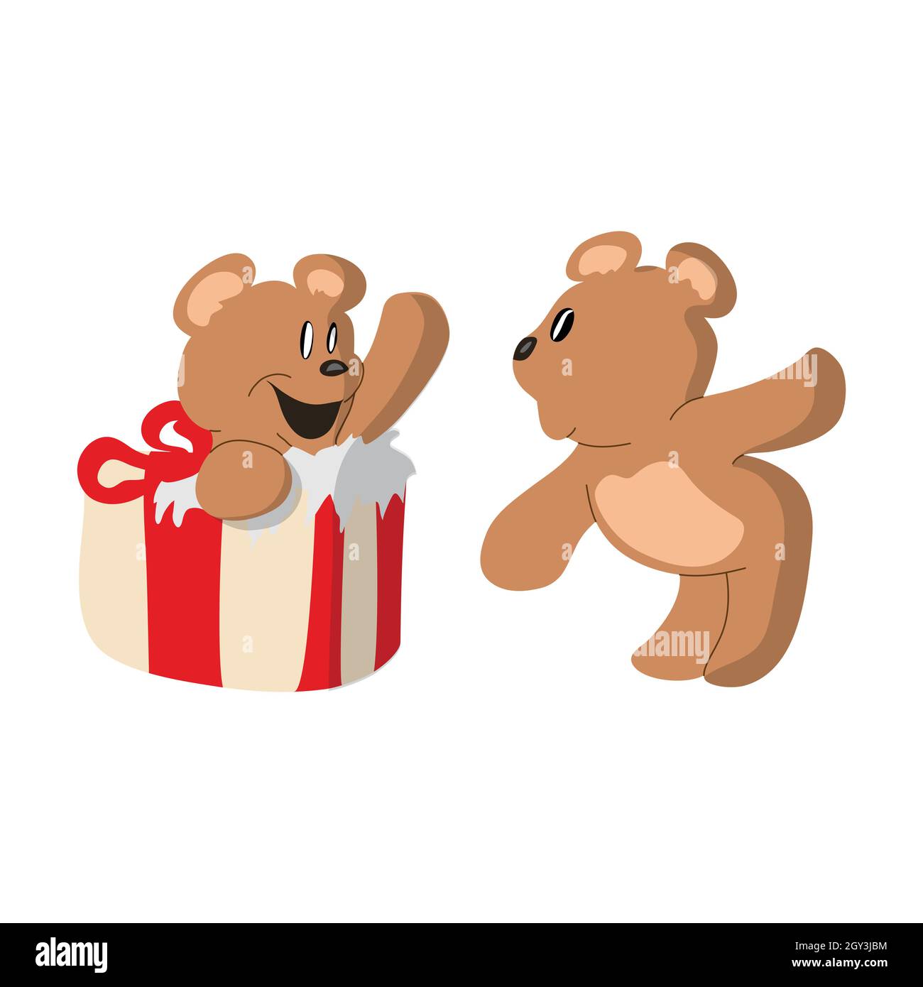 Cartoon illustration two teddy bears Cut Out Stock Images & Pictures ...