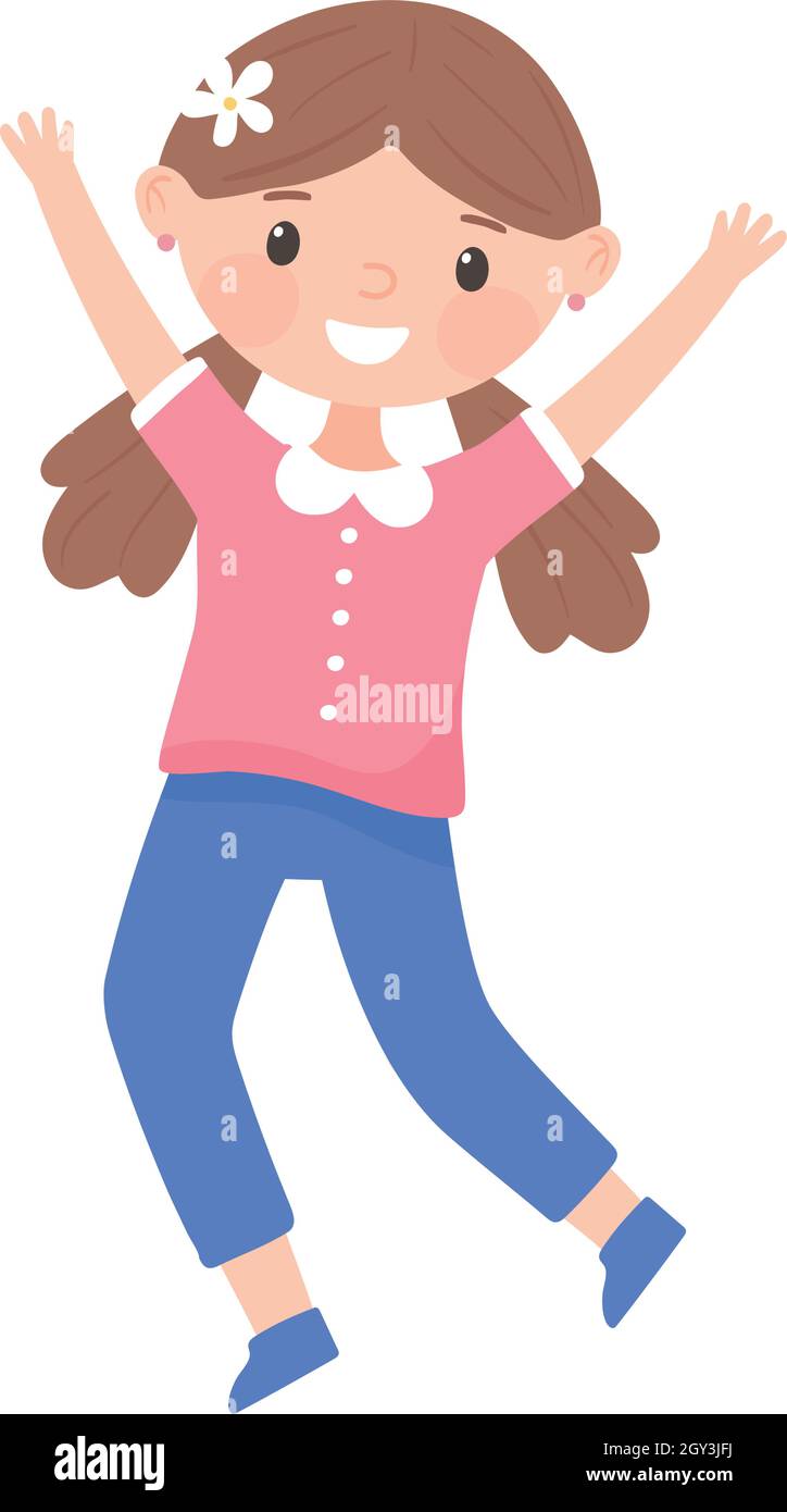 celebrating cute girl Stock Vector Image & Art - Alamy