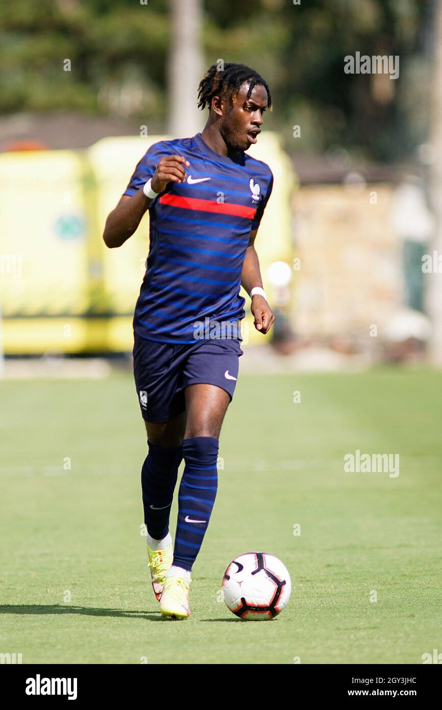 Abdoullah Ba of France in action during France vs England U19 friendly ...
