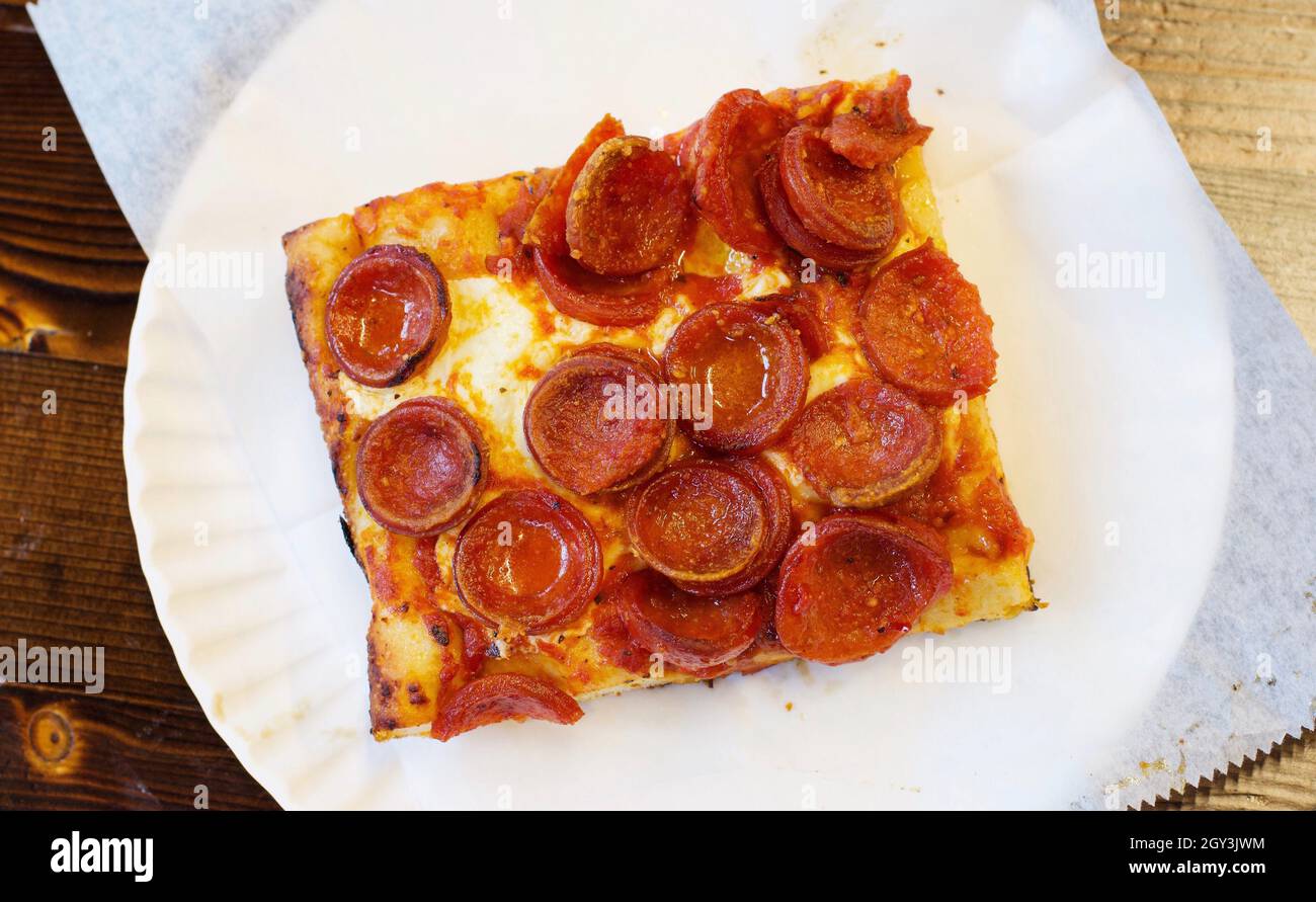 Square pizza hi-res stock photography and images - Alamy