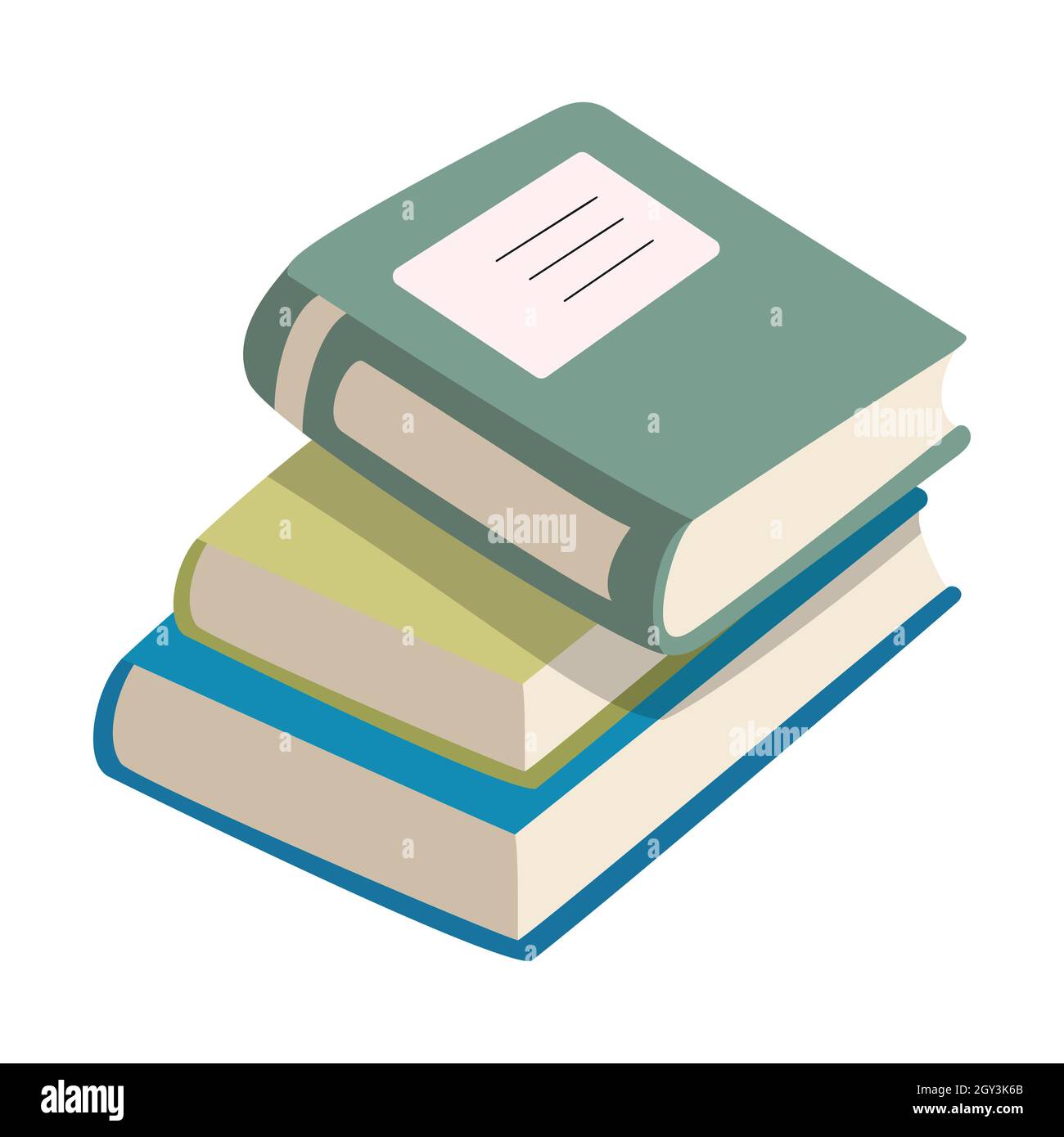 stack of books. three books flat design illustrations Stock Vector ...