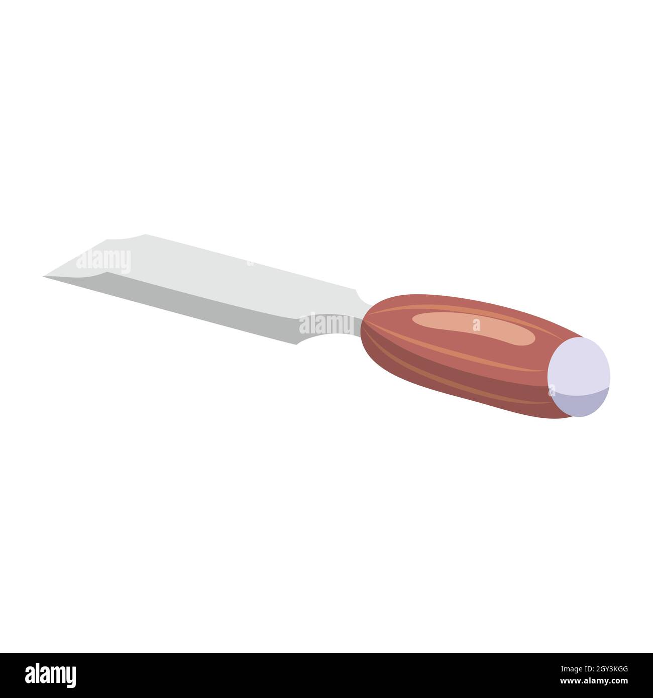 design with vector illustration of a chisel with a strong wooden handle ...