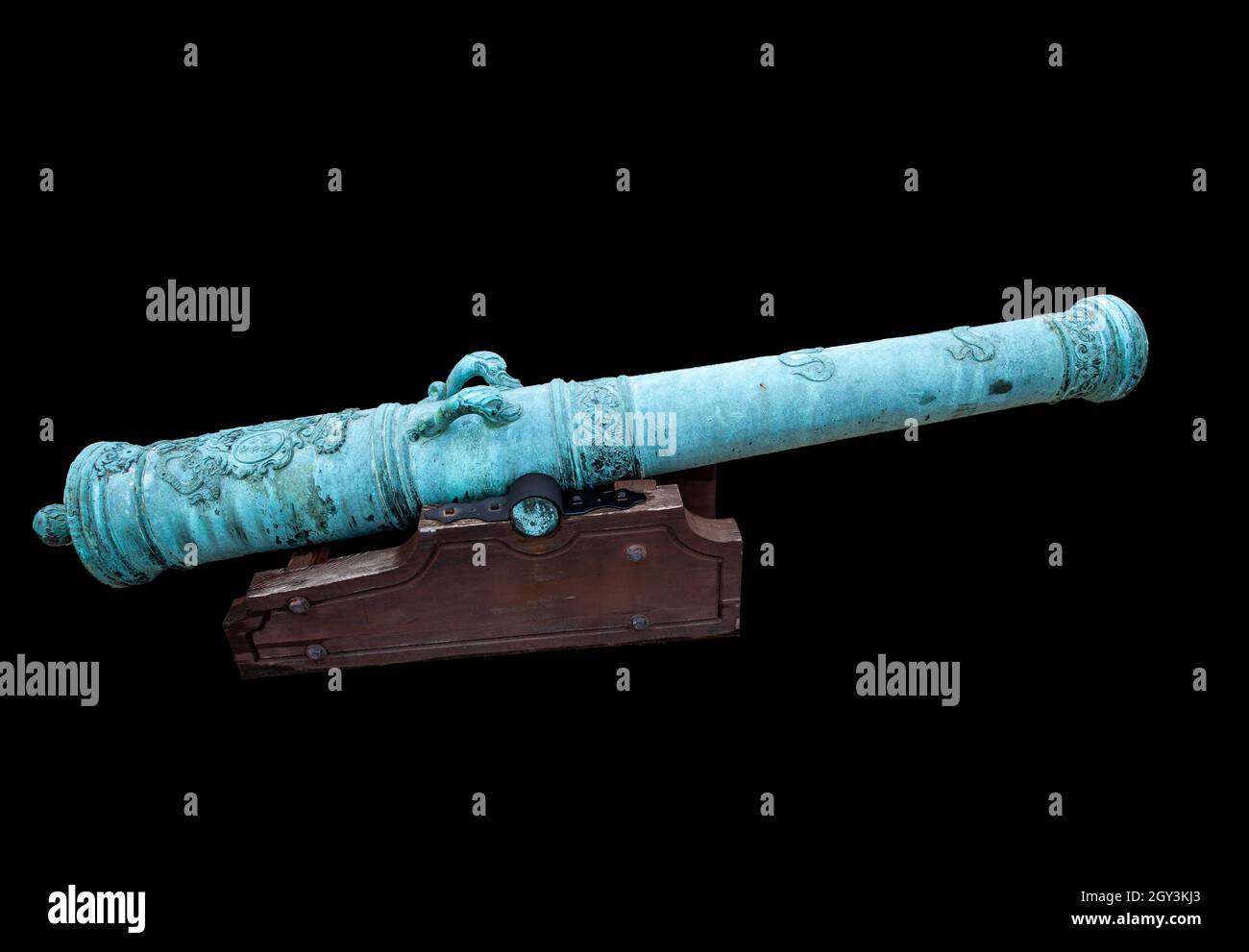 unusual blue cannon used for military purposes Stock Photo - Alamy
