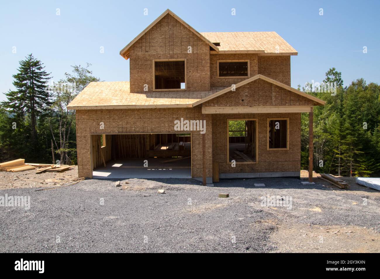 A partially completed house just needing doors and window to make it ...