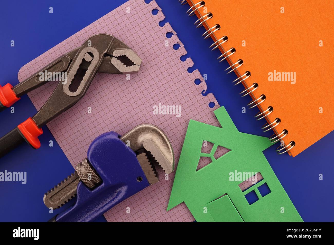 House construction, building or ownership still life concept with a ...