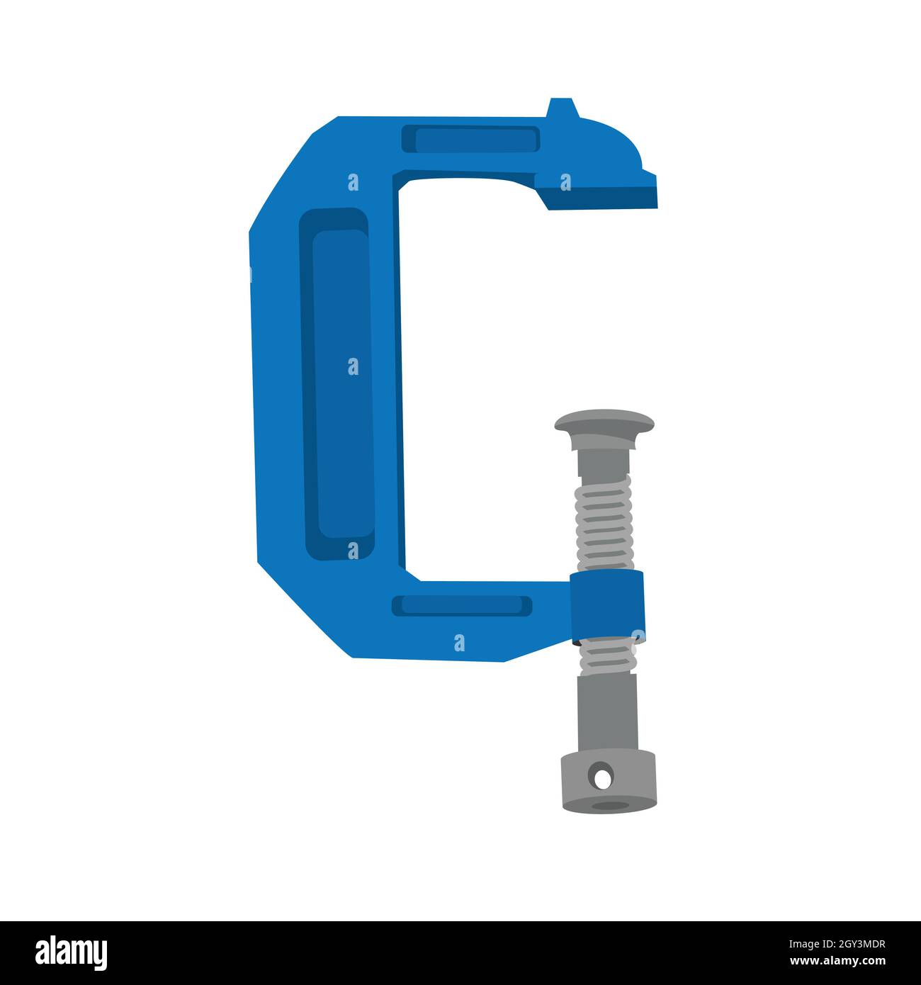 Vector illustration of a blue clamp in a flat design Stock Vector Image ...