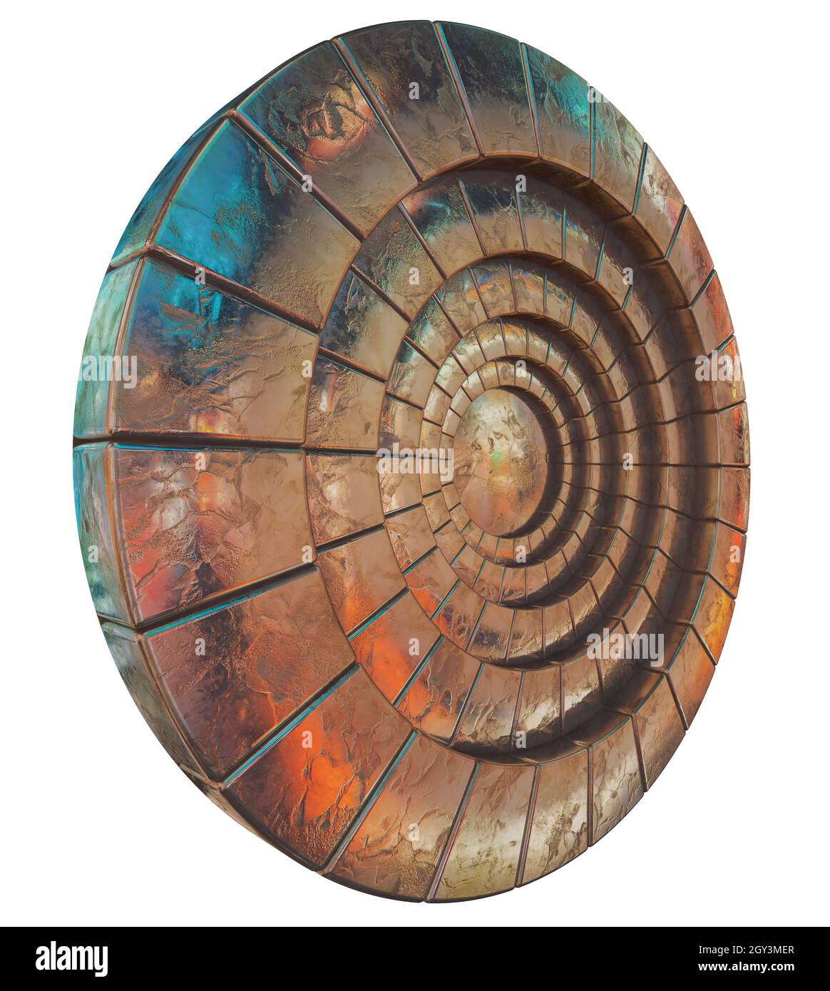 3d metal circle isolated on white background Stock Photo - Alamy