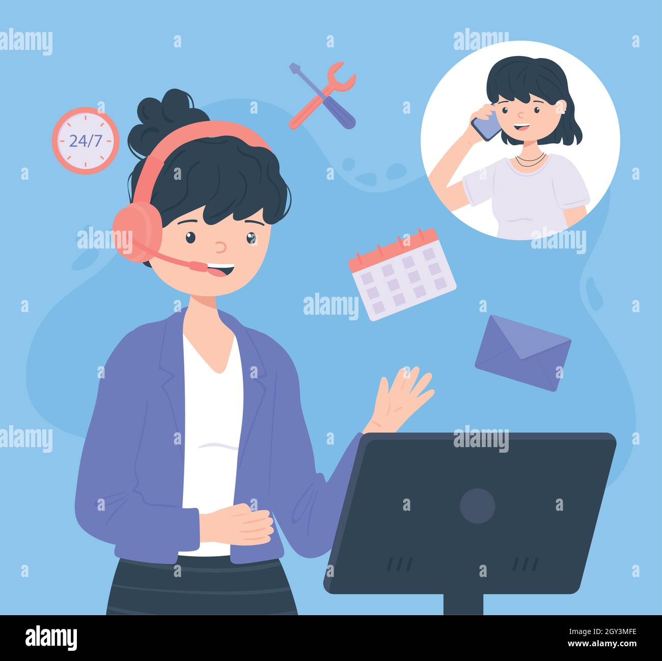 hotline support service Stock Vector Image & Art - Alamy