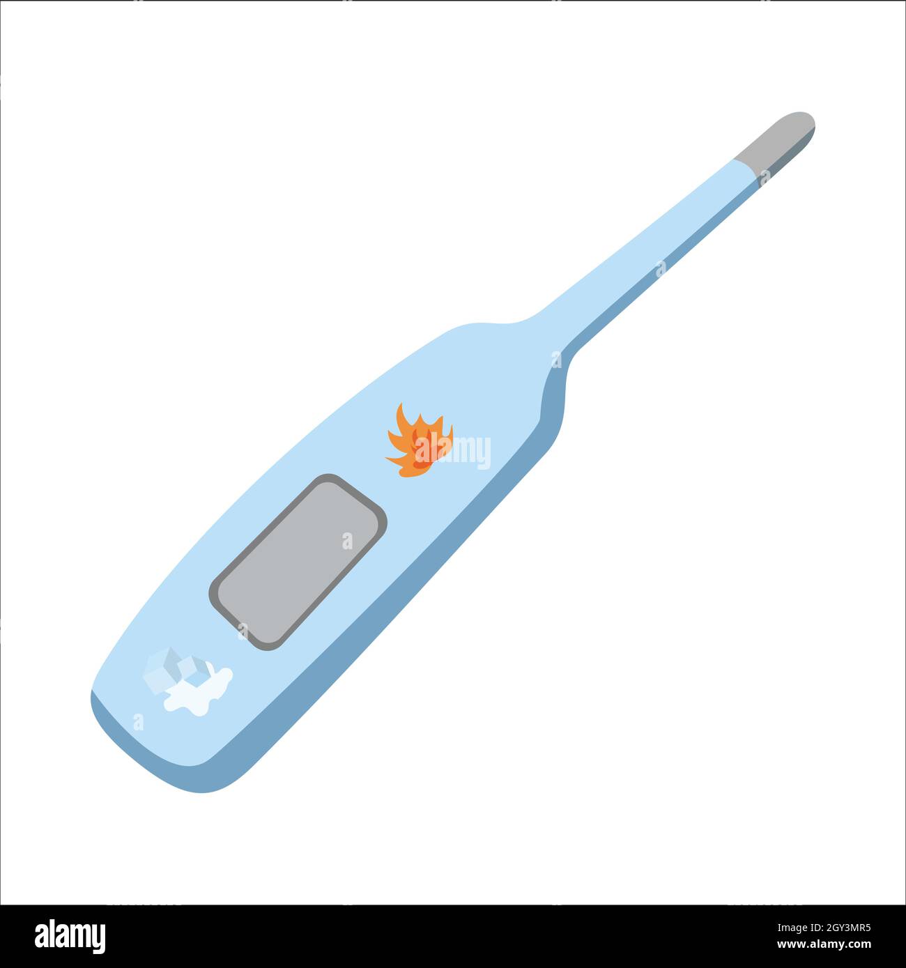 The thermometer is blue, and it measures temperature or temperature, as ...