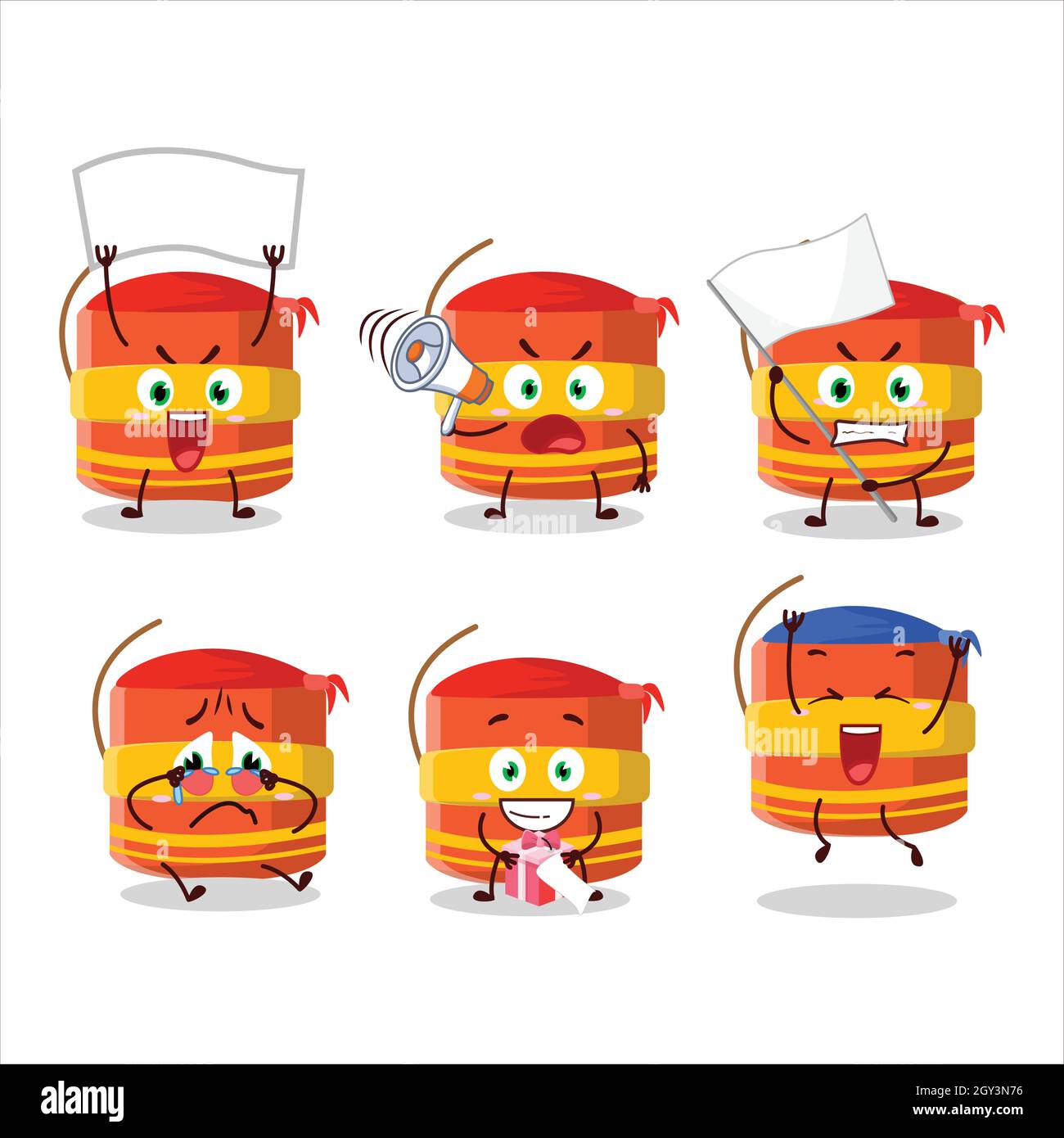 Mascot design style of cylindrical firecracker character as an ...