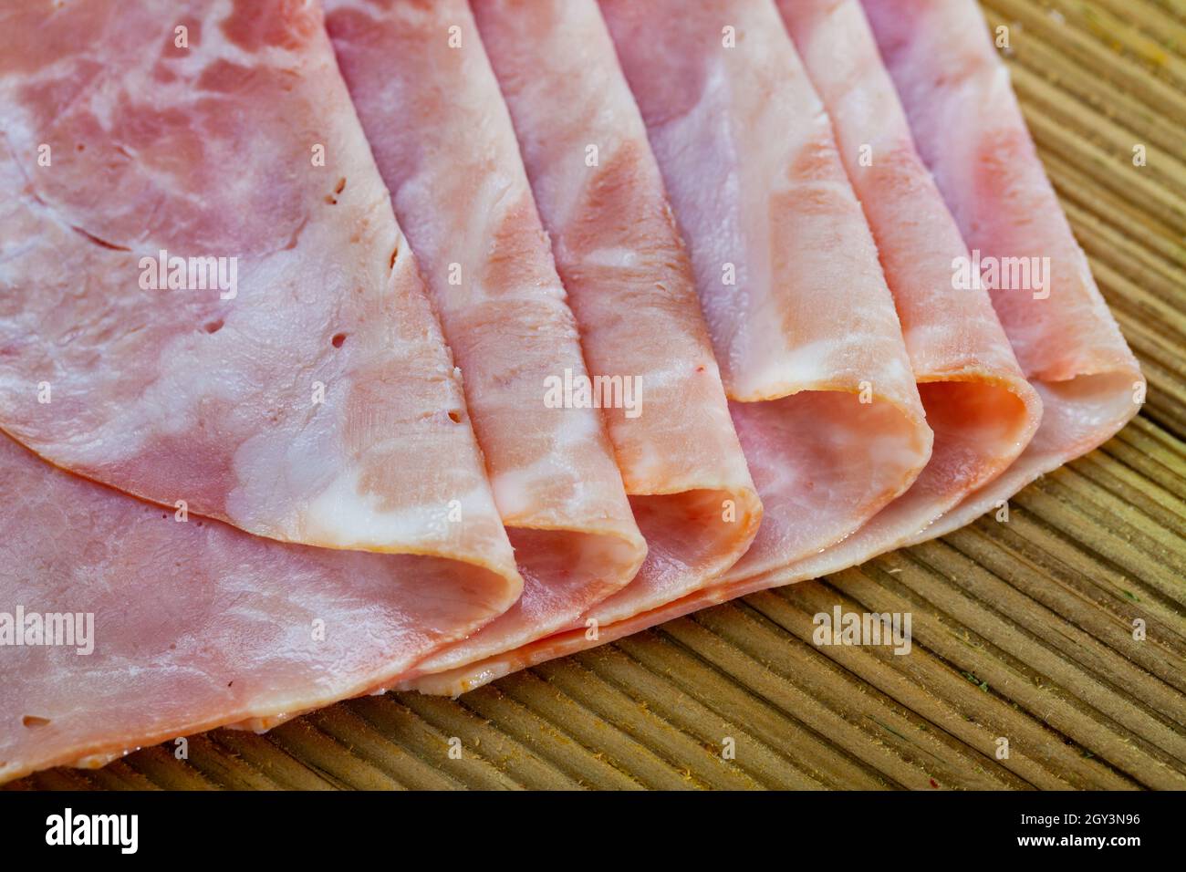 Sliced boiled pork ham Stock Photo - Alamy