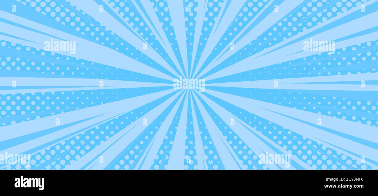 Halftone comic background. Blue wallpaper template with superhero ...