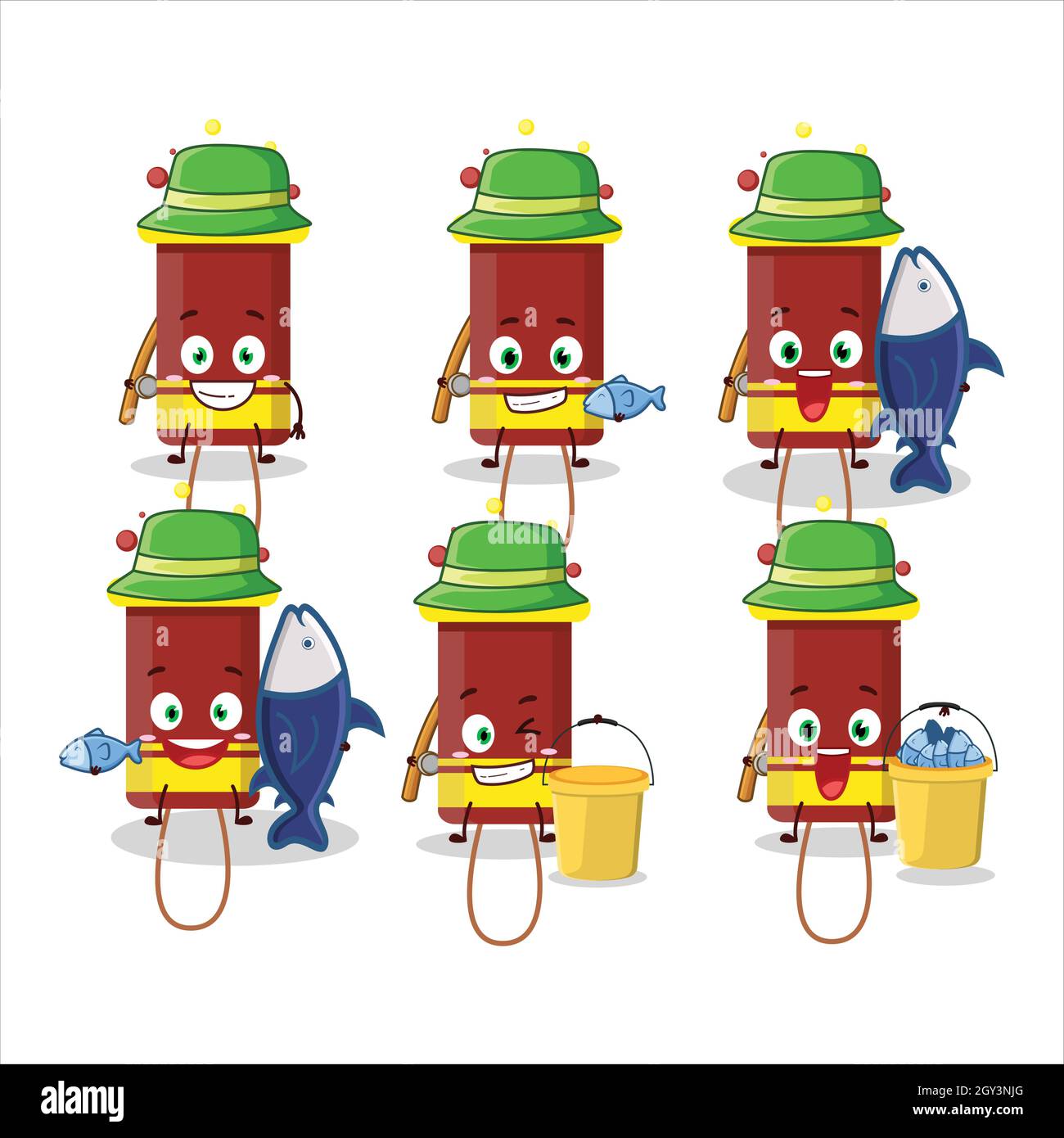 A fisherman bubble blaster firework cartoon picture catch a big fish ...