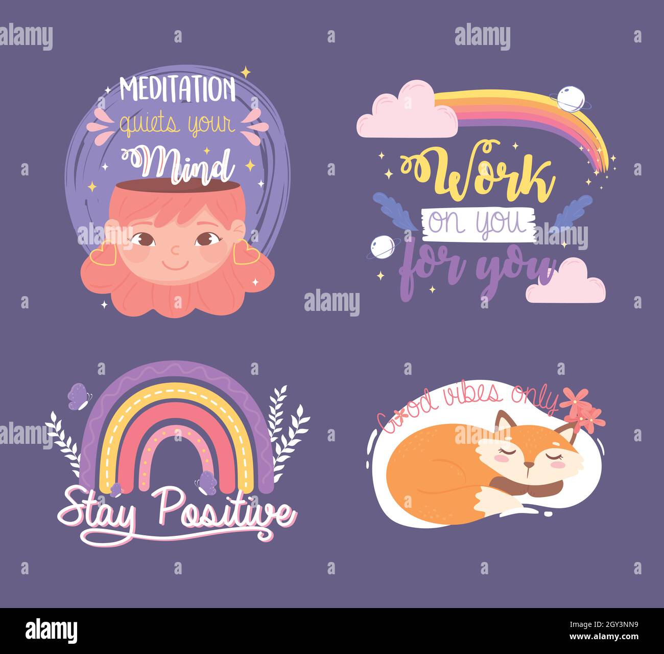 set of affirmation phrases Stock Vector Image & Art - Alamy
