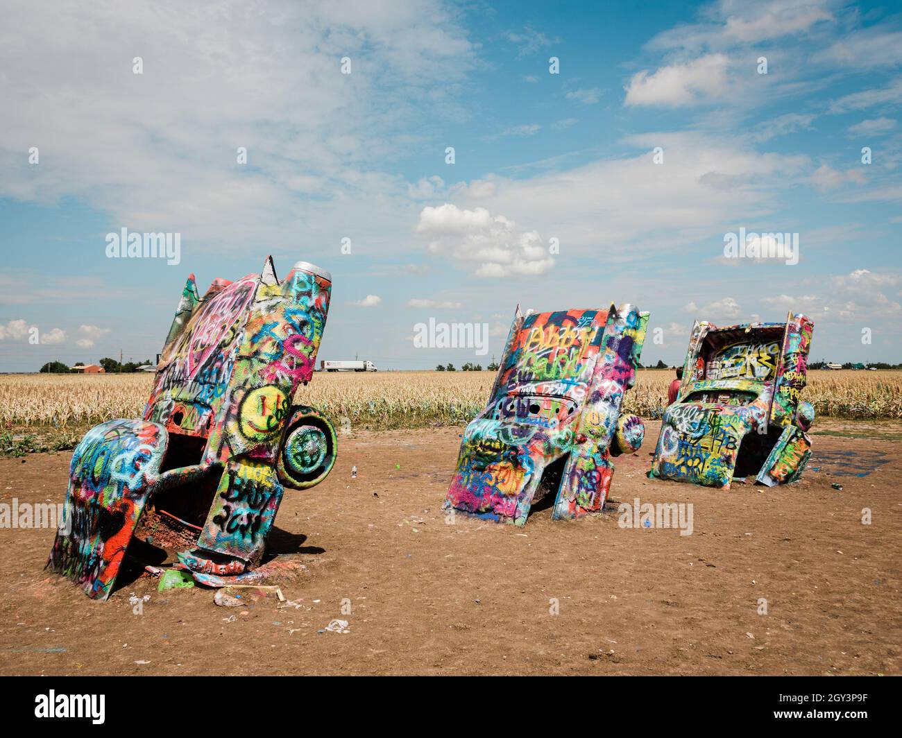The Cadillac Ranch, on Route 66 in Amarillo, Texas Stock Photo - Alamy