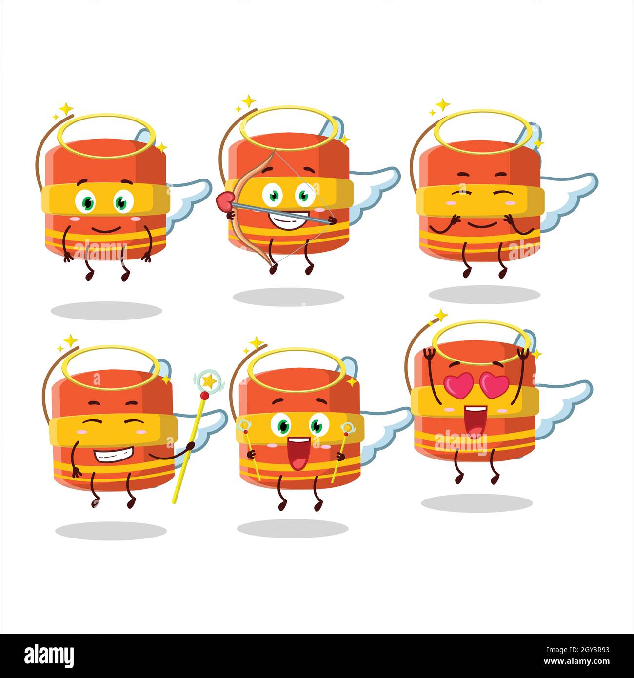 Cylindrical firecracker cartoon designs as a cute angel character ...