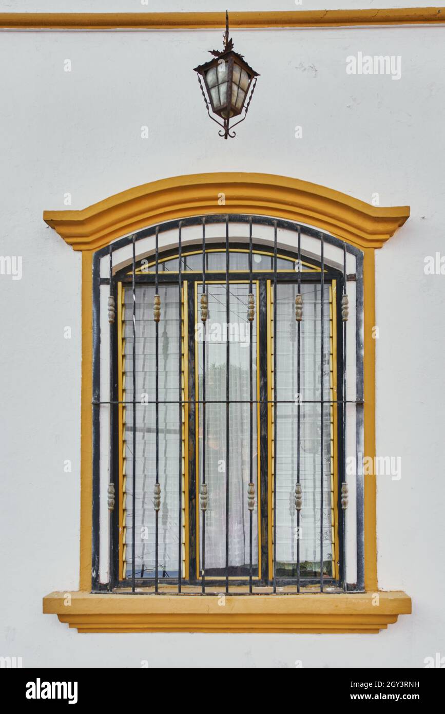 Roughed up and deteriorated facade with very rustic old wooden Stock ...