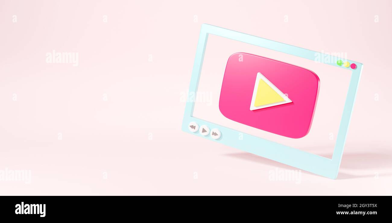 Video media player screen interface for social media template for web ...