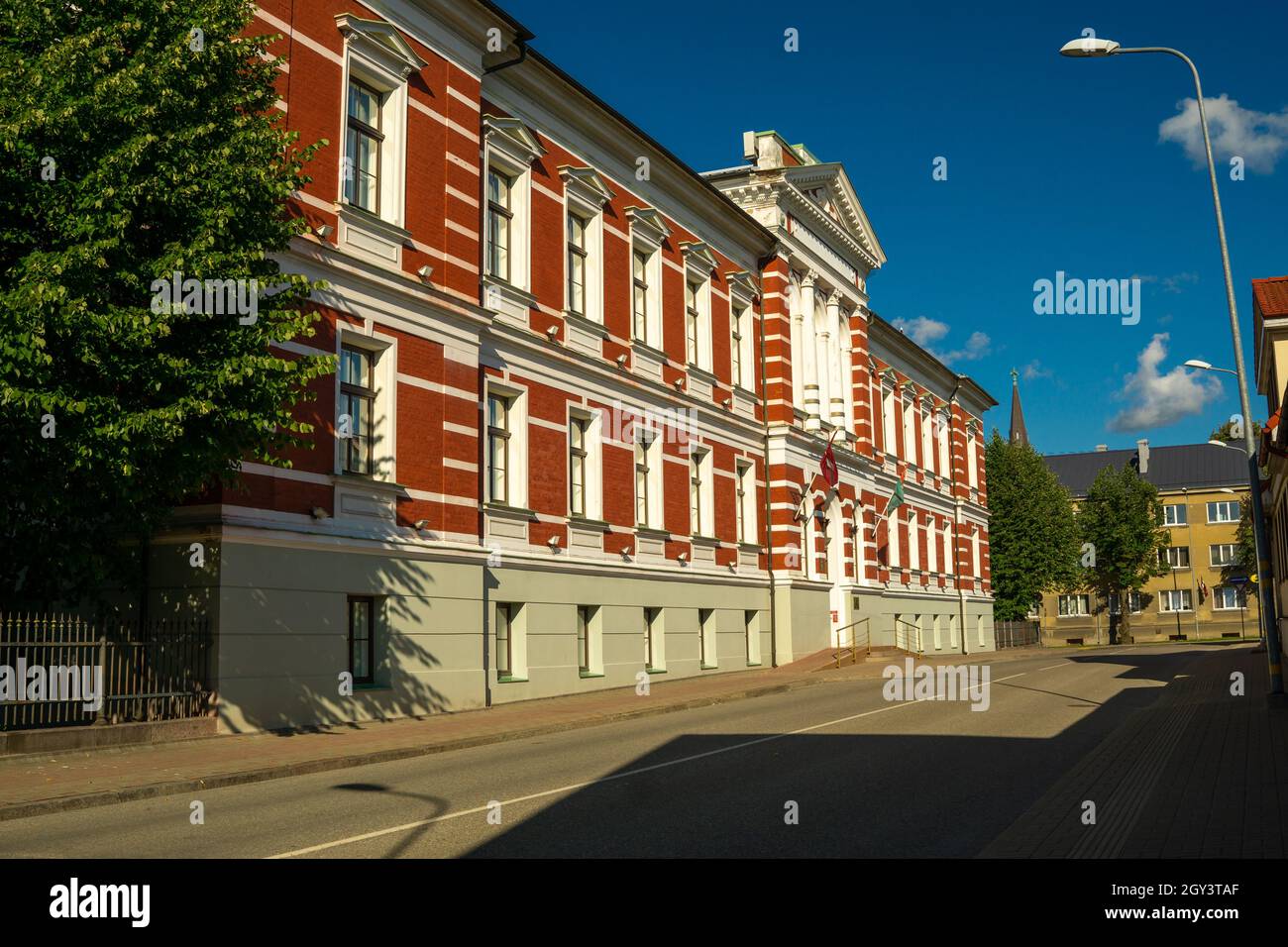 LIEPAJA, LATVIA - Aug 22, 2021: Liepaja City council building during ...