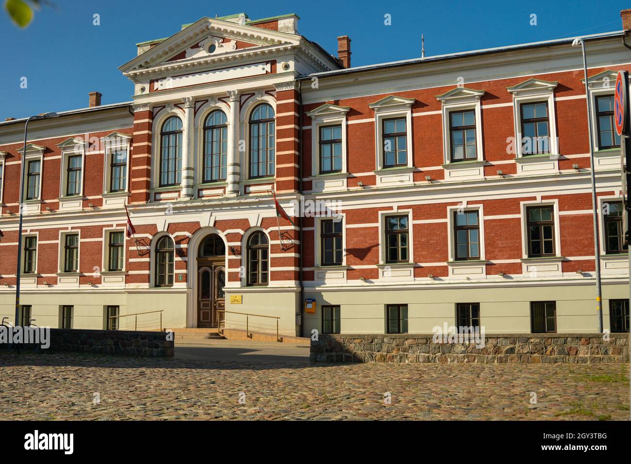 LIEPAJA, LATVIA - Aug 22, 2021: Liepaja City council building during ...